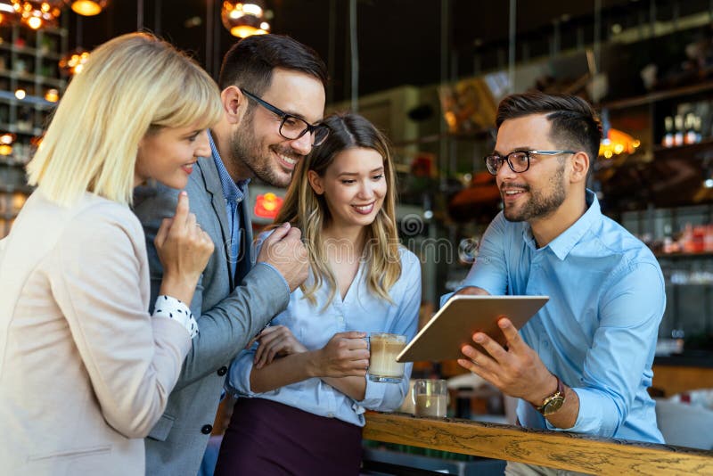 Business People Having Fun and Chatting at Workplace Office Stock Photo ...