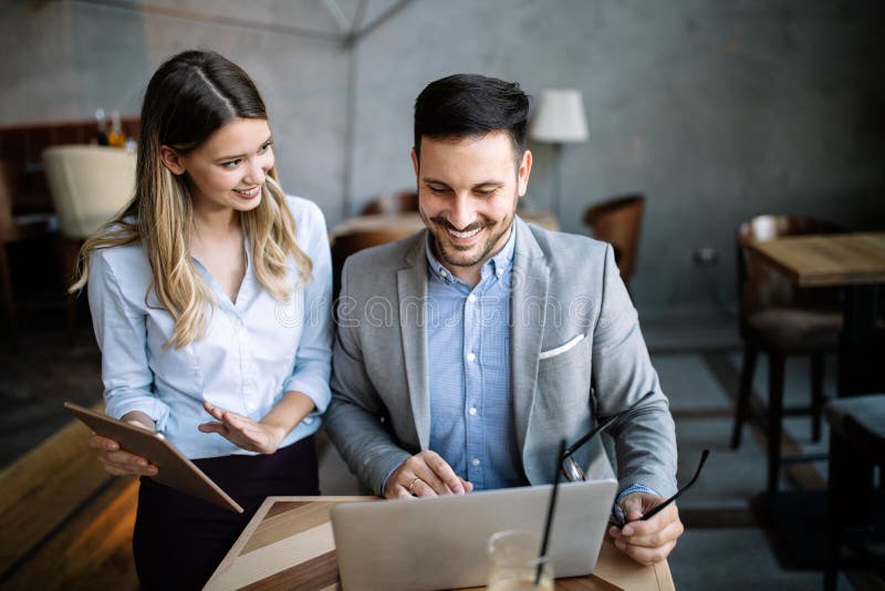 Business People Having Fun and Chatting at Workplace Office Stock Image ...