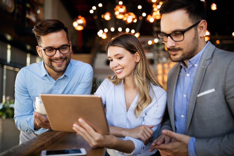 Business People Having Fun and Chatting at Workplace Office Stock Image ...