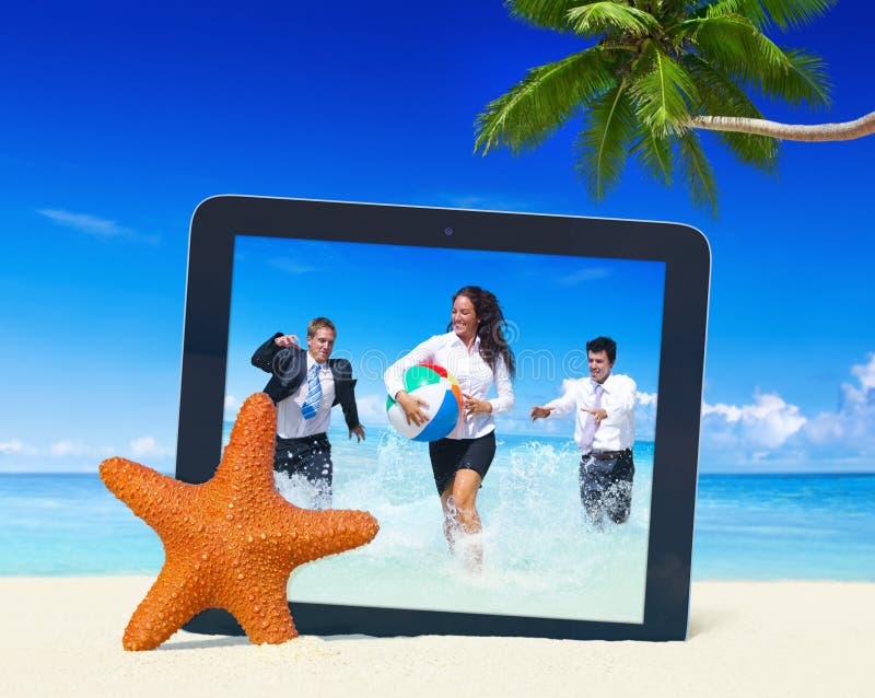 Business People Having Fun Relaxing Beach Concept Stock Photo - Image ...