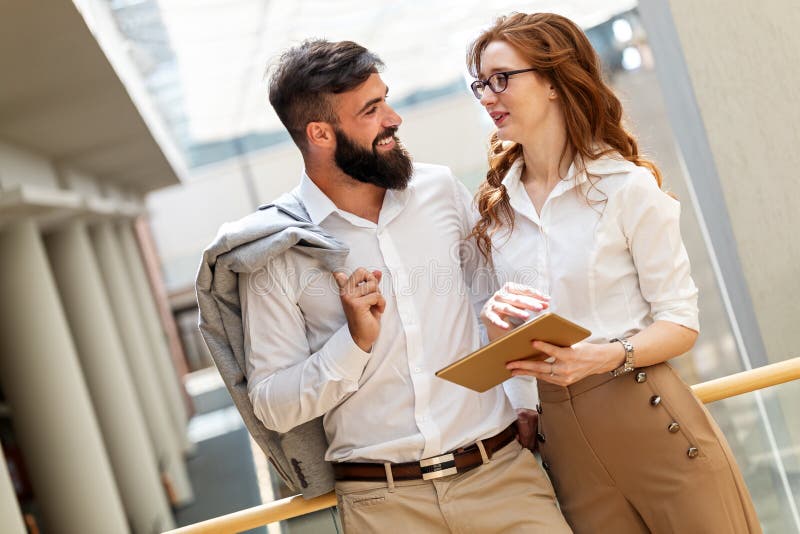 Business People Having Fun, Teamwork and Chatting at Workplace Office ...