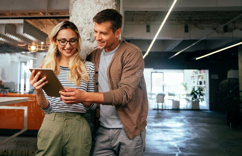 Business People Having Fun, Teamwork and Chatting at Workplace Office ...