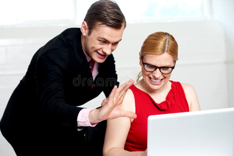 Business People Having Fun at Work Stock Image - Image of assistance ...