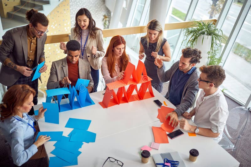 Business People Having Fun on Work and Competition Stock Image - Image ...