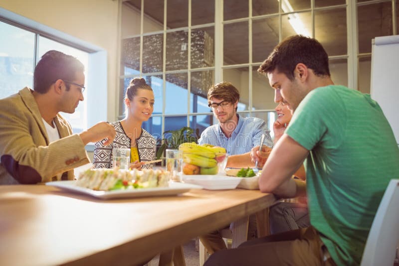 Business People Having Lunch Stock Photo - Image of green, cheerful ...