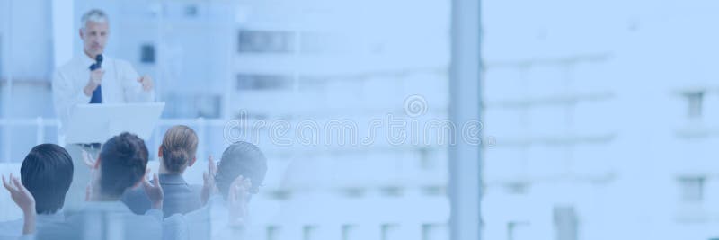 Business People Having a Meeting with Building Transition Effect Stock ...