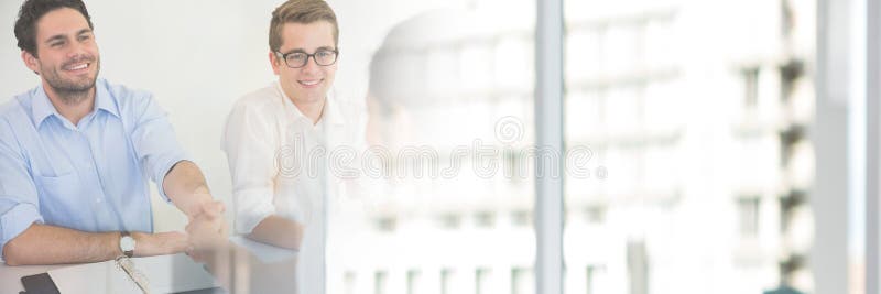 Business People Having a Meeting with Buildings Transition Effect Stock ...