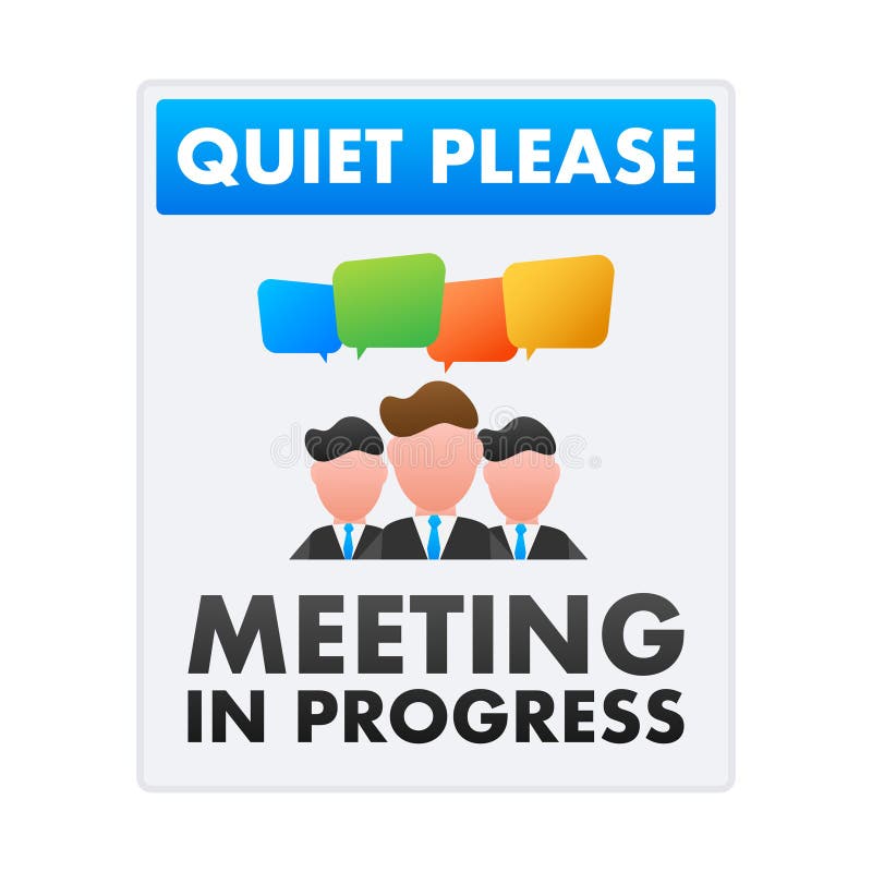 Business People Having a Meeting in Progress, Quiet Please Stock Vector ...