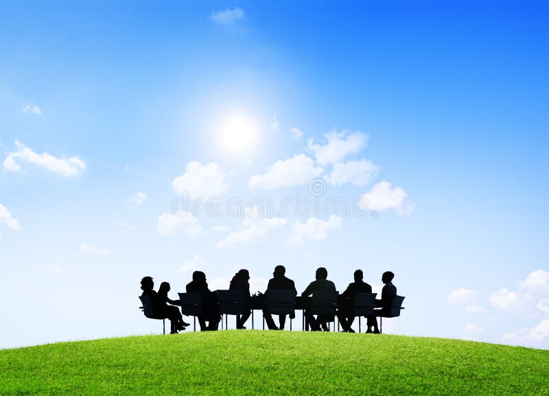 Business People Having an Outdoor Meeting Stock Image - Image of ...
