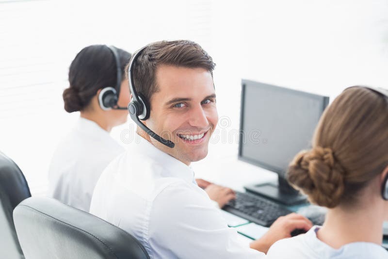 Businessman Talking on Headset Stock Photo - Image of head, confident ...
