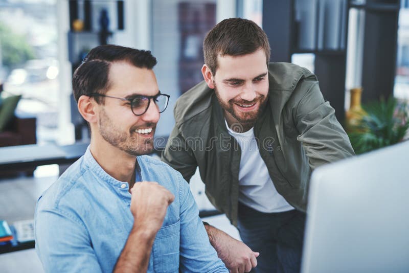 Business, People and Helping with Computer in Office for Internship ...