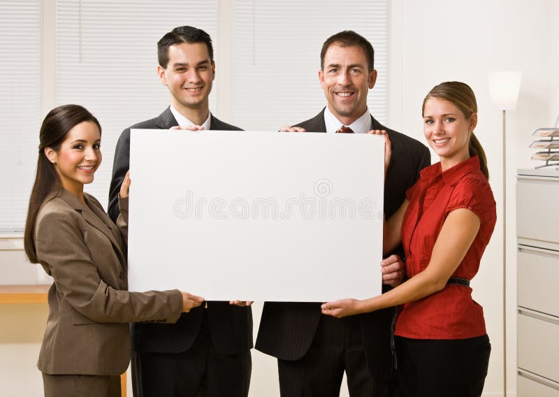 Business People Holding Blank Paper Stock Photo - Image of copy, office ...