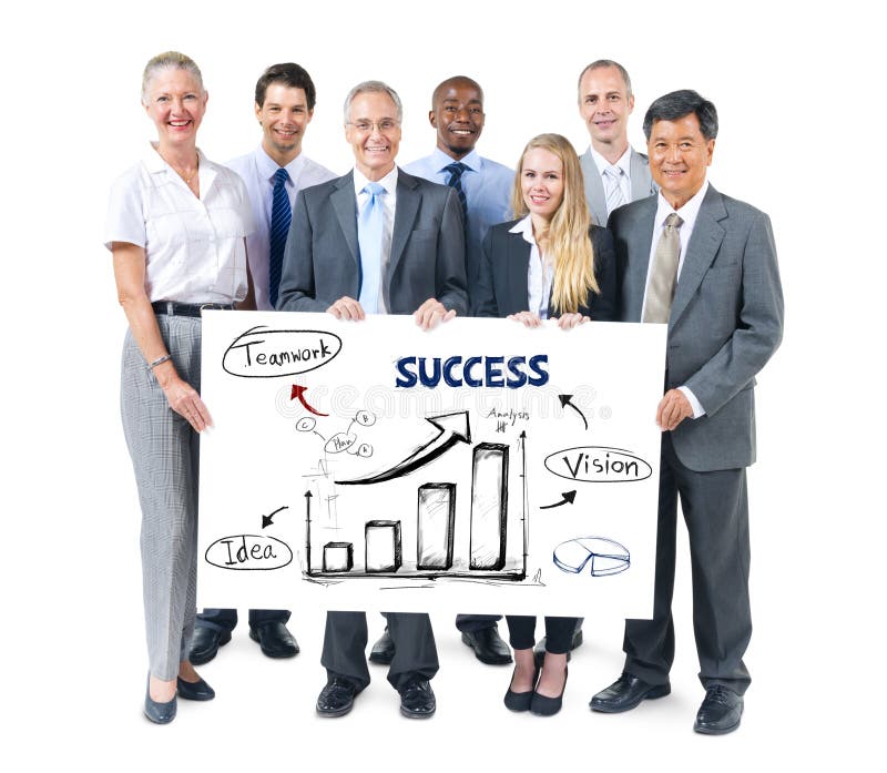 Business People Holding Success Concept Billboard Stock Photo - Image ...