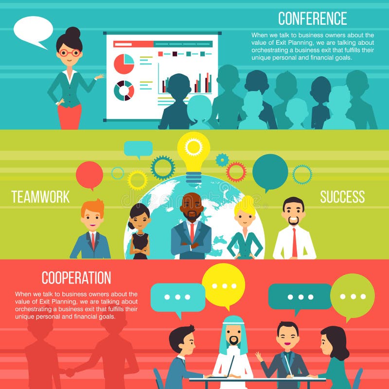 Business People Horizontal Banners Stock Vector - Illustration of ...