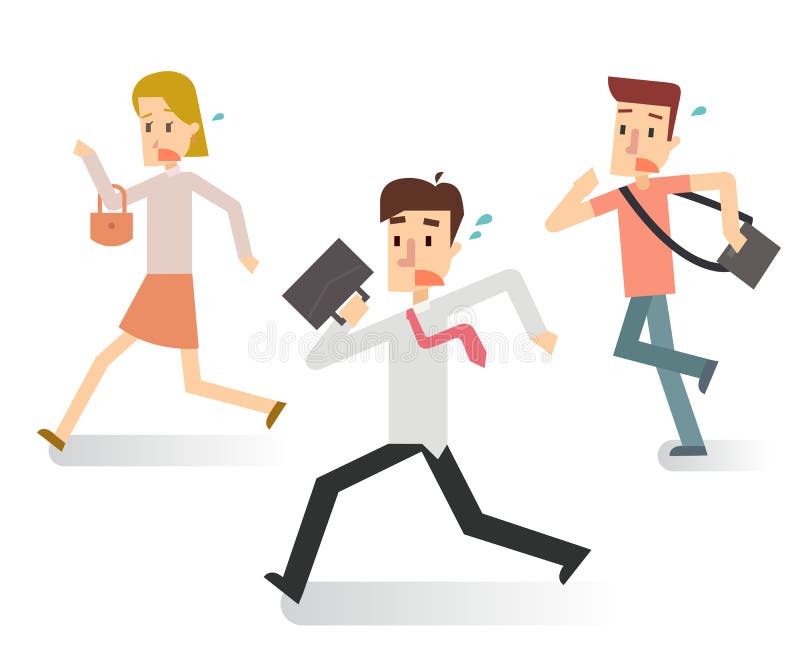 People In A Hurry, Vector Silhouettes. Stock Vector - Illustration of ...