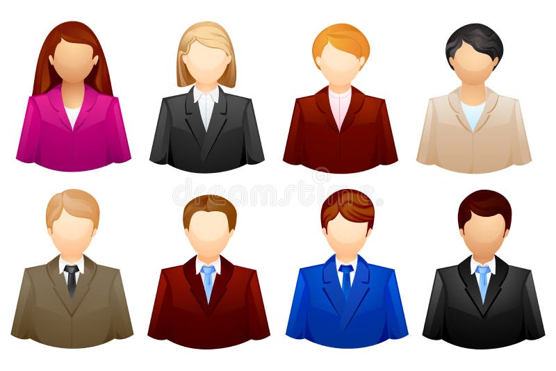 Business People Icons. Vector Stock Vector - Illustration of head ...