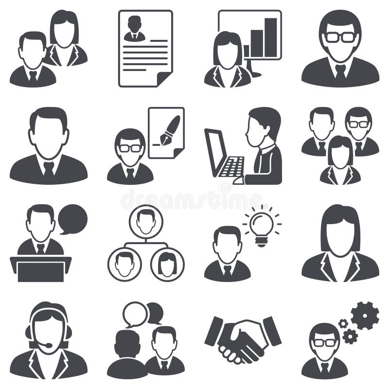 Business people Flat icons stock vector. Illustration of icon - 32762585