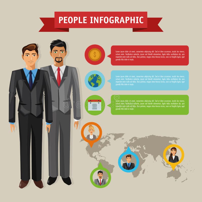 Business People Infographic Design Stock Vector - Illustration of ...