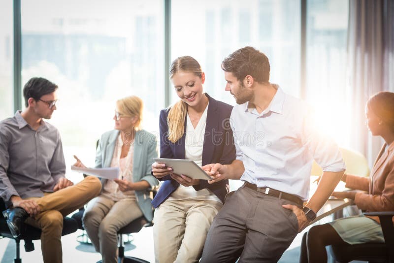 Business People Interacting with Each Other Stock Image - Image of ... Business People Interacting with Each Other Stock Image - Image of ...