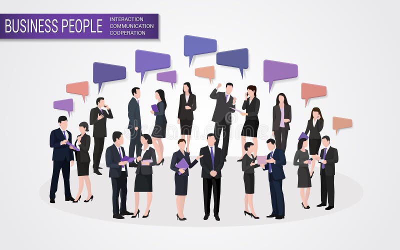 Business People Interaction Cooperation Communication Stock Vector ...