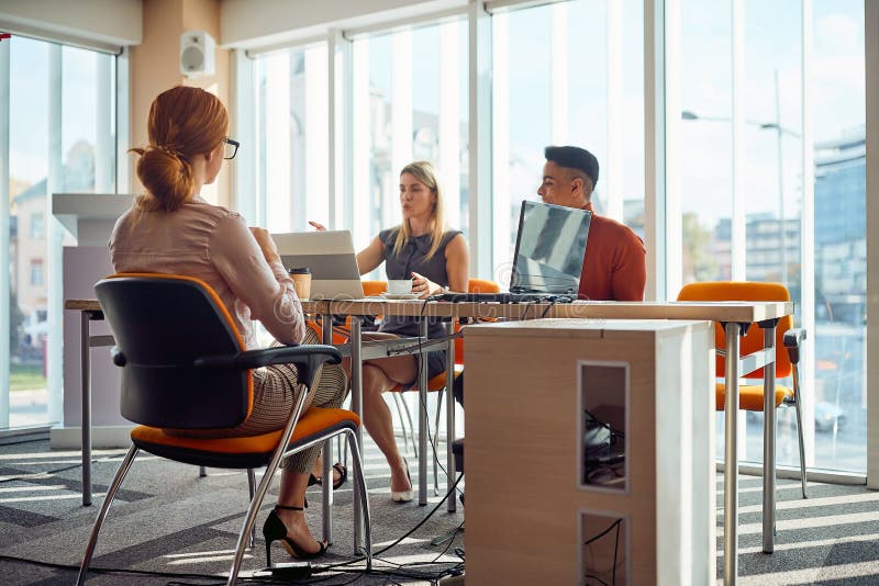 People in interview room stock photo. Image of dark, female - 19298