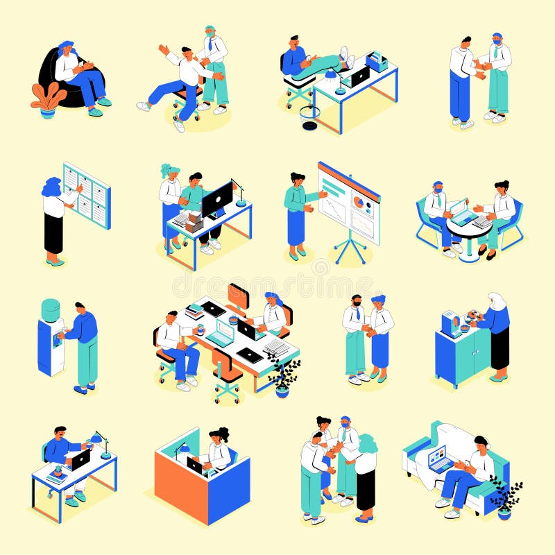 Business People Isometric Set Stock Vector - Illustration of character ...