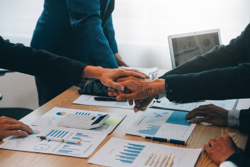 Business People Join Hands To Join Forces As a Teamwork Stock Image ...