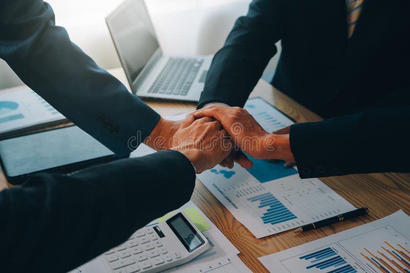 Business People Join Hands To Join Forces As a Teamwork Stock Image ...