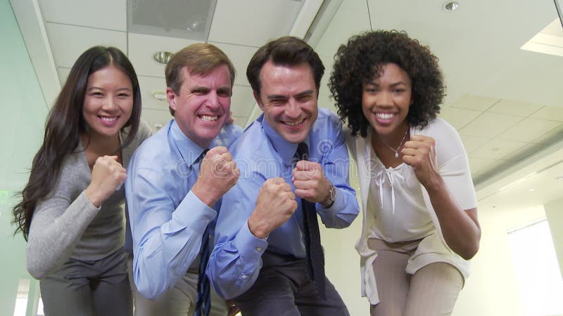 Business People Joking in Hallway Stock Footage - Video of company ...