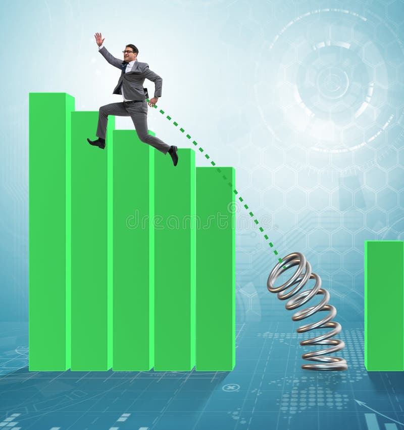 Business People Jumping Over Bar Charts Stock Photo - Image of jump ...