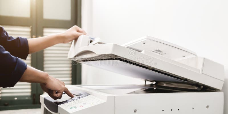 Business People Keypad Hand on the Panel Printer, Printer, Scanner ...