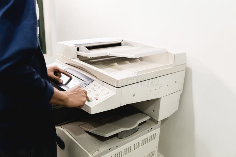 Business People Keypad Hand on the Panel Printer, Printer, Scanner ...