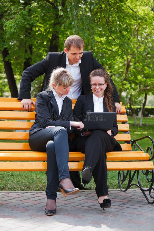 Business People with Laptop Stock Photo - Image of city, male: 22909992