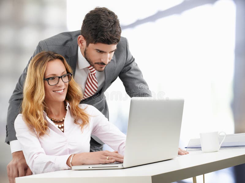 Business People with Laptop Stock Photo - Image of present, beard: 47330532