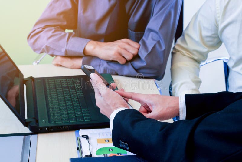 Business People Learning the Finance Graph Working in Office. Stock ...