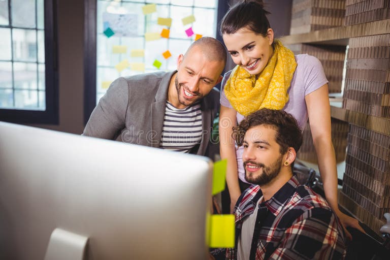 Business People Looking at Computer Stock Image - Image of ...