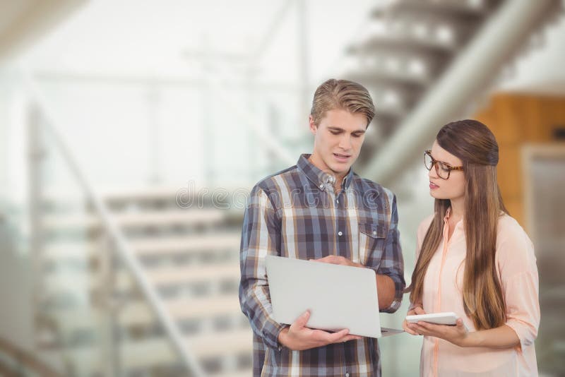 Business People Looking at a Computer Stock Photo - Image of light ...