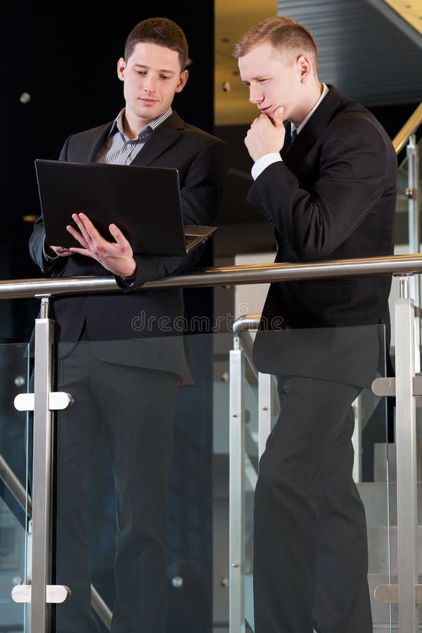 Business People Looking at Laptop Stock Image - Image of internet ...
