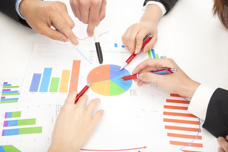 Business People Looking at Report and Analyzing Chart Stock Photo ...