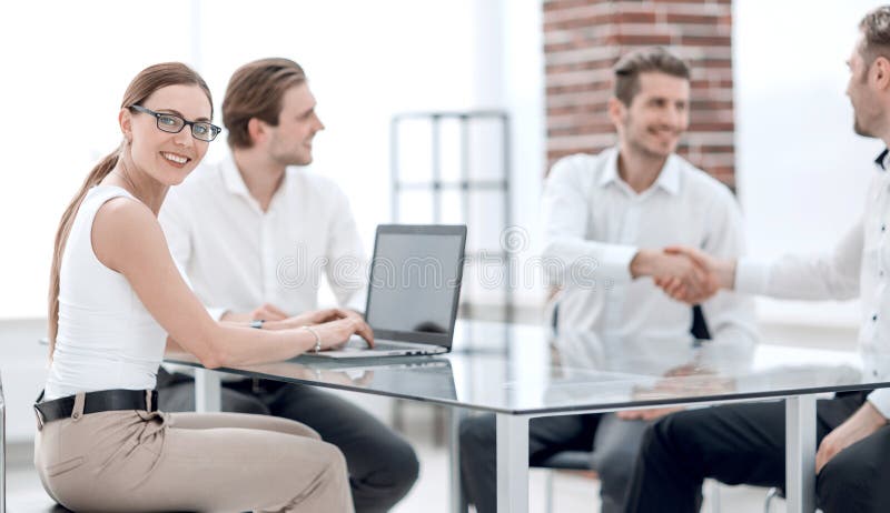 Business People Make a Deal in the Office. Stock Image - Image of ...