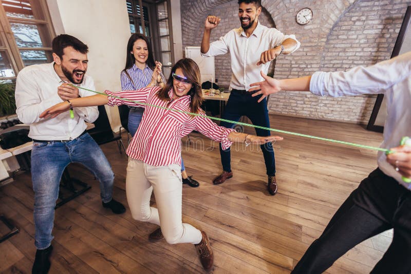 Business People Making Team Training Exercise during Team Building ...