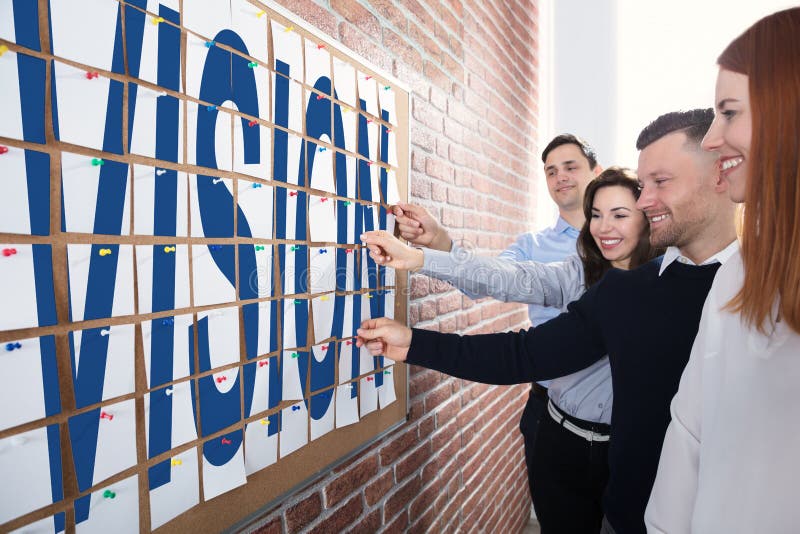 Vision Text Made with Adhesive Notes Stock Photo - Image of adhesive ...