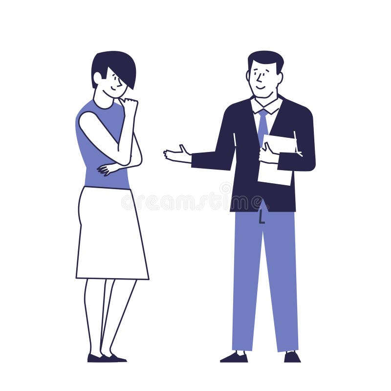 Man and woman communicate stock vector. Illustration of mobile - 241897906