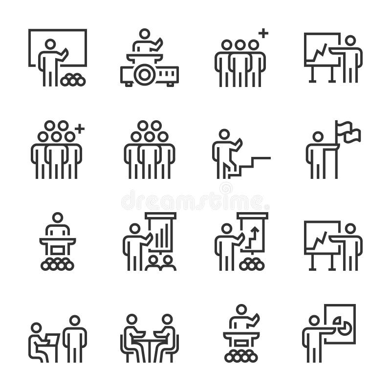 Business Training Icons , Symbol Perfect Design Simple Set for Using in ...