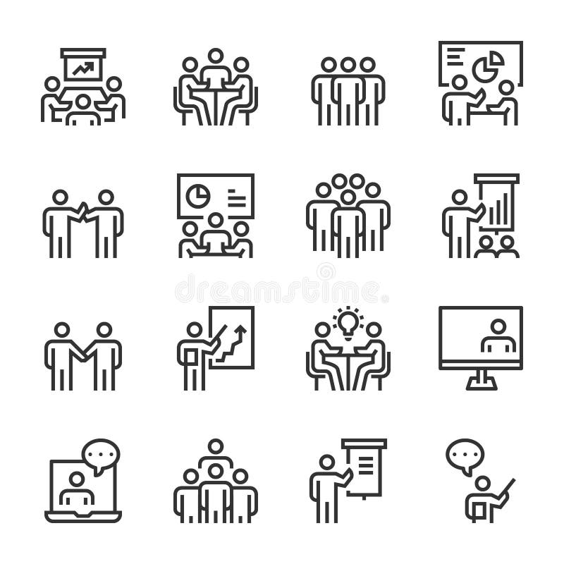 Business Training Icons , Symbol Perfect Design Simple Set for Using in ...
