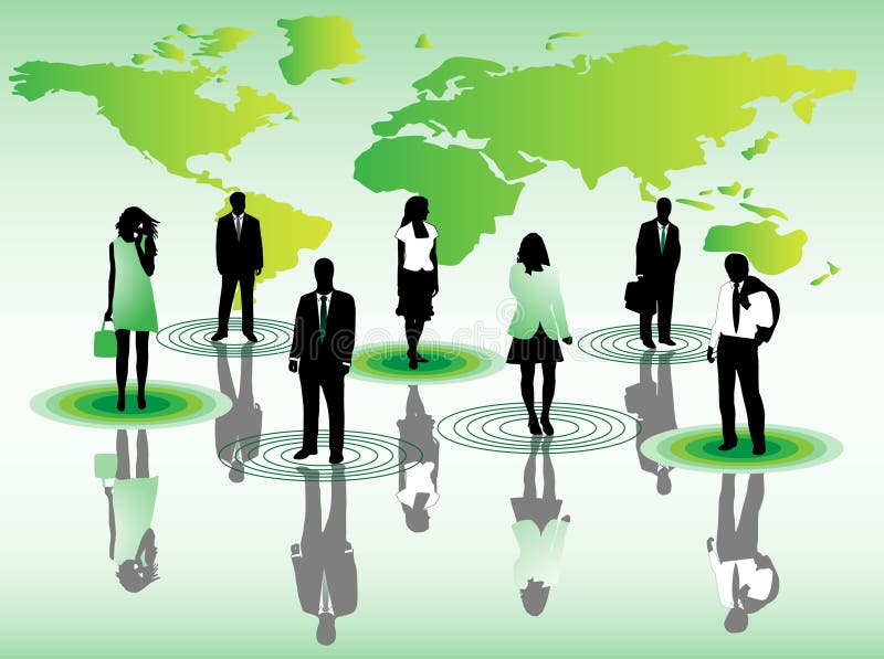 Business people and map stock vector. Illustration of crowd - 4217238