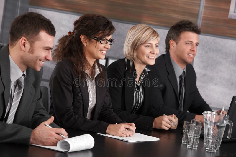 Business people at meeting stock image. Image of audience - 22787913