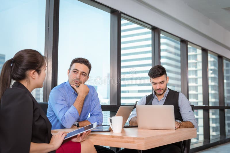 Business People are Meeting Discussing about Their Project and Problem ...