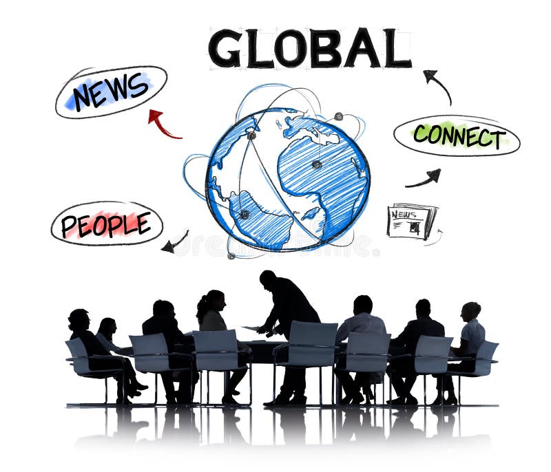 Business People in a Meeting and Global Network Concepts Stock Photo ...