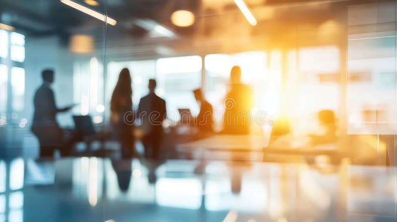 Business People Meeting in Modern Office with Backlight Stock Image ...